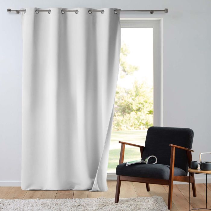 Rideau tamisant isolant thermique Micropolar 135 x 260 cm - Blanc ...