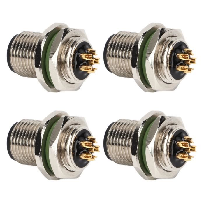 Garosa 6 Pins Aviation Plug Connector Prise D'Aviation, 4 Pièces M12 ...
