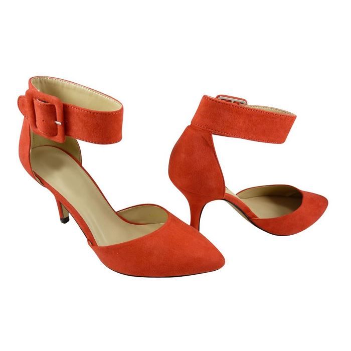 Escarpins ouverts pointus à bride Rouge - Achat / Vente Escarpins ...