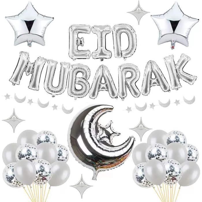 Decoration Eid Mubarak 2024 Argent Eid Mubarak Decoration Aid Moubarak ...