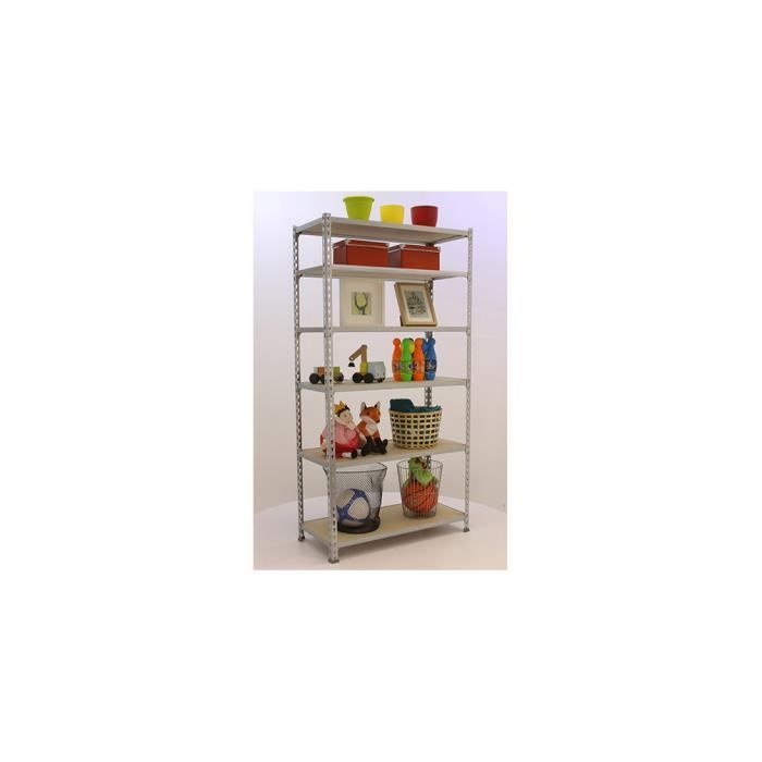 Étagère métallique 6 niveaux - SIMON RACK - KIT MADERCLICK MEGAPLUS - Galvanisé - 150 kg - 2500 ...
