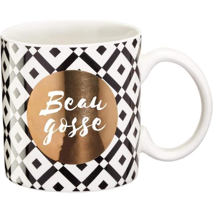 AEGER Mug Black Gold porcelaine fine "Beau gosse" Mug humour pour ...
