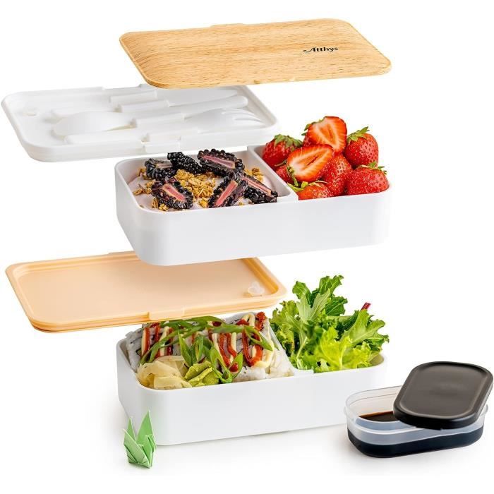 Lunch Box Blanc | Bento Japonais Design 3 Couverts Offerts | Bento Box ...