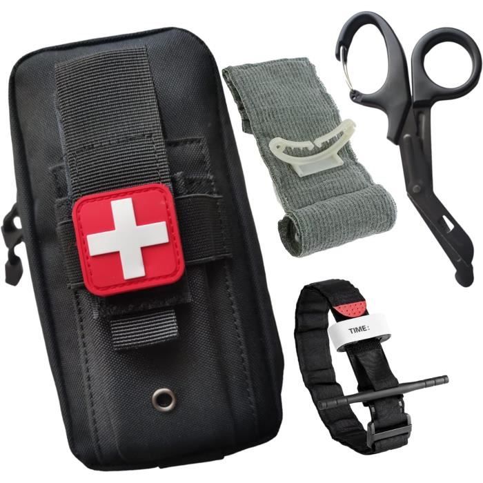 Trousse De Secours Tactique Ifak Militaire Complète Noire Inclus ...