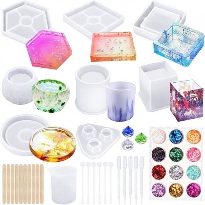 HM77451 Moulle Silicone Resine Epoxy 50 Pièces Kit Resine Epoxy Complet ...