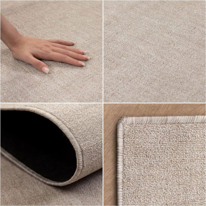 Tapis À Poils Ras, Unicolor - Monochrome, Tapis Crème, 120 X 170 Cm ...