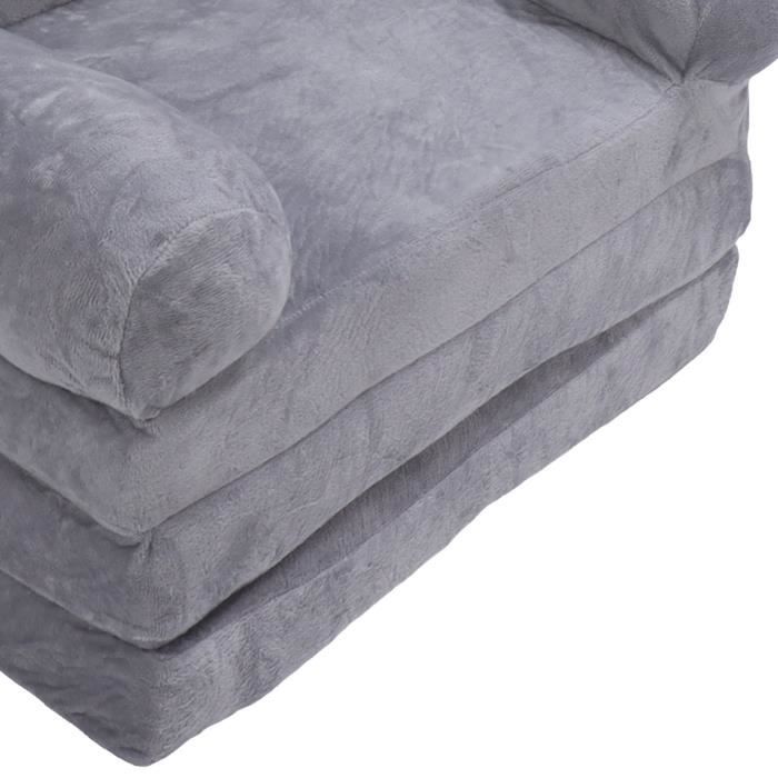 Mxzzand mini-canapé Canapé pour enfants, Style chien gris, pliable ...