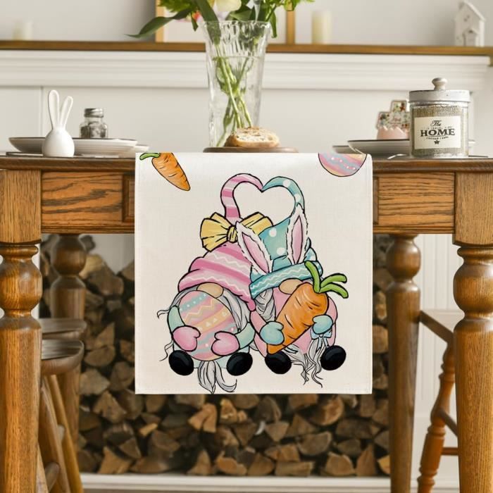 Gnome - Chemin De Table - Carottes Œufs De Pâques - Décoration ...