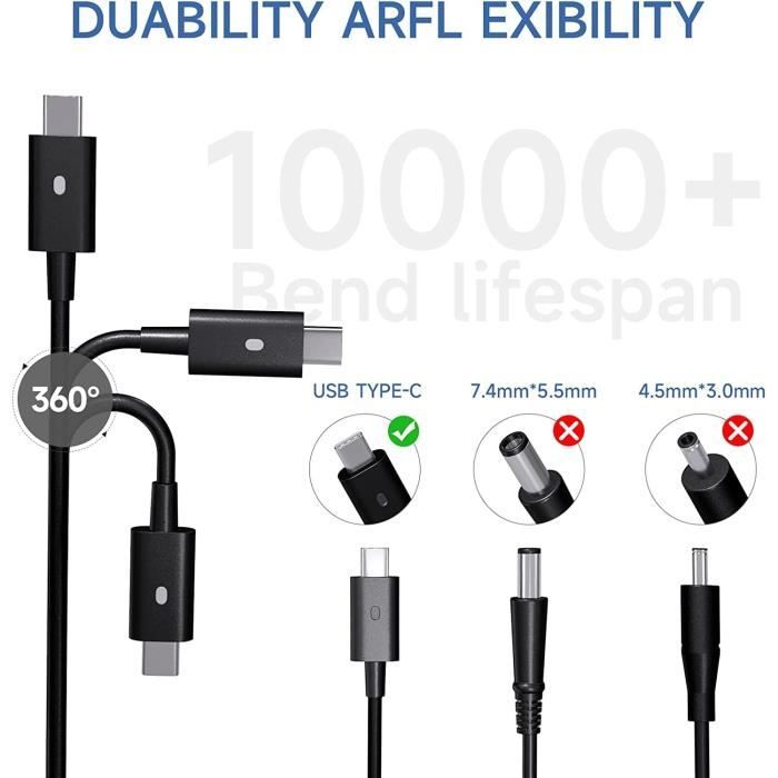 130W 20V Chargeur USB C pour Dell Precision 5550 5750 3560 3550 3561 ...