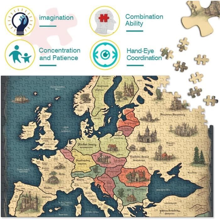 Map Of Europe Puzzle De 1000 Pièces Art Puzzle Pour Adultes Puzzle En ...