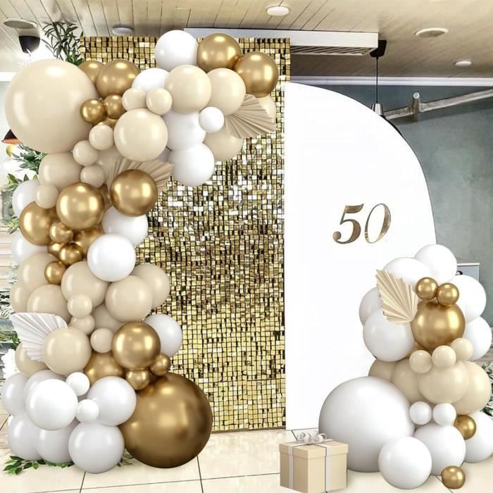 Arche Ballons Beige, 111 Pièces Kit Guirlande Ballon Decoration ...