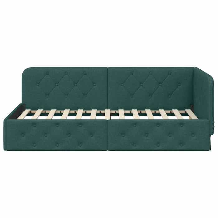 NEUF Structure de lit d'angle - UU - 1 PLACE - Vert foncé 90x190 cm ...