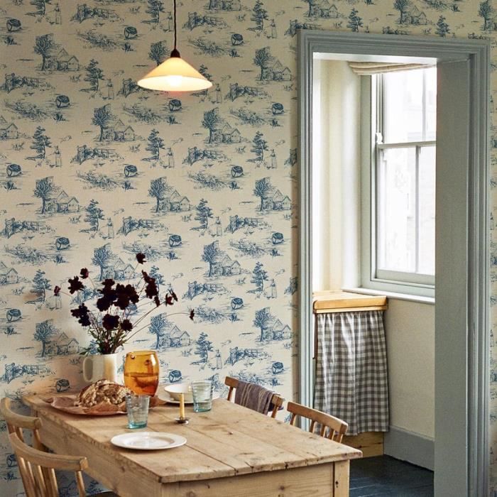 Carrelage Adhésif 40X100Cm Bleu Vintage Credence Adhesive Pour Cuisine ...