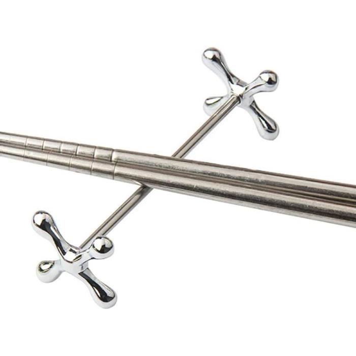 Hopbucan Lot 4 Baguettes Alliage Table Salle À Manger Métal Argenté ...