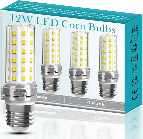 Ampoule LED E27 4000K Blanc Naturel 12W Équivalent Ampoule Halogène ...
