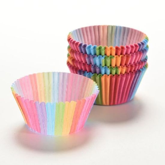 Lot de 100 Pcs Moules à Gâteaux Cupcake Muffin Moule en Papier Couleur ...