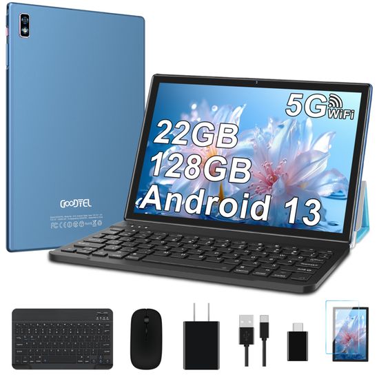 Tablette Tactile 10.1 Pouces GOODTEL, Android 13, 14 Go + 128 Go,5G Wi ...