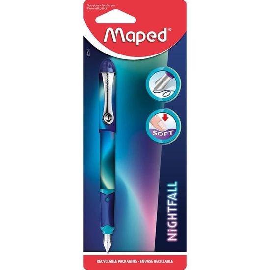 Maped - Stylo Plume Nightfall - Plume Acier - Pointe Iridium - Stylo ...