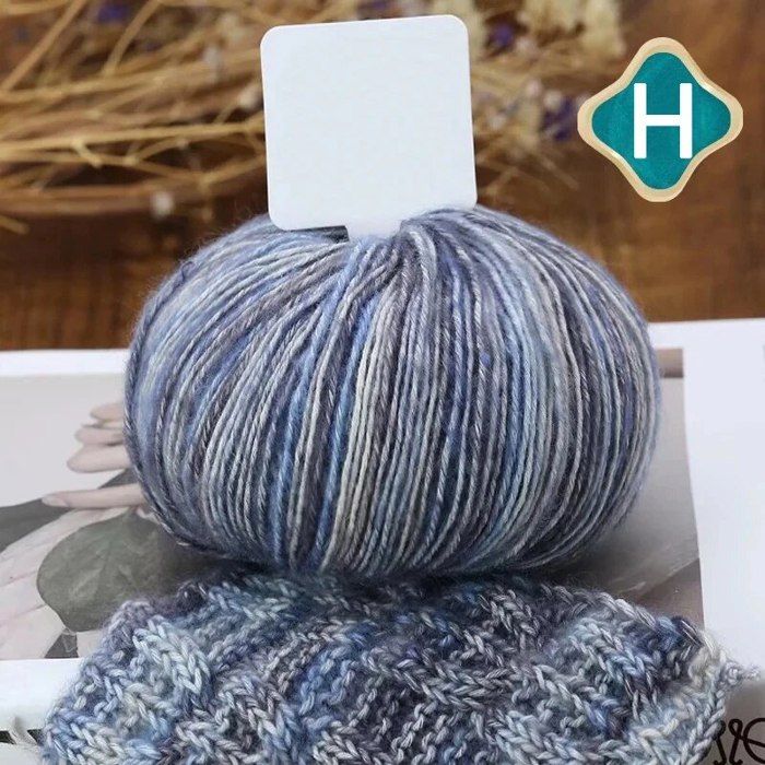 Pelote de Fil de Coton Peigné à la Main,50g par Boule,Laine de Lait Douce pour Écharpe,Pull ...