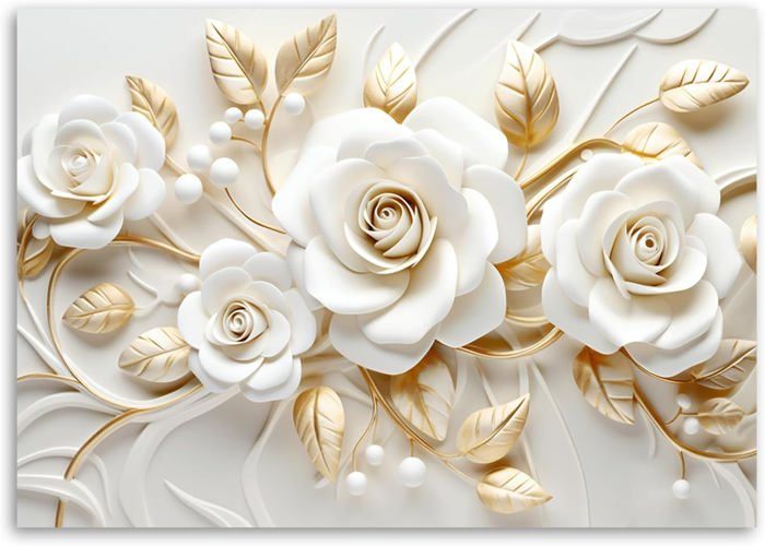 Tableau Décoration Murale 3D Fleur - 120x80 cm - Peinture sur toile ...