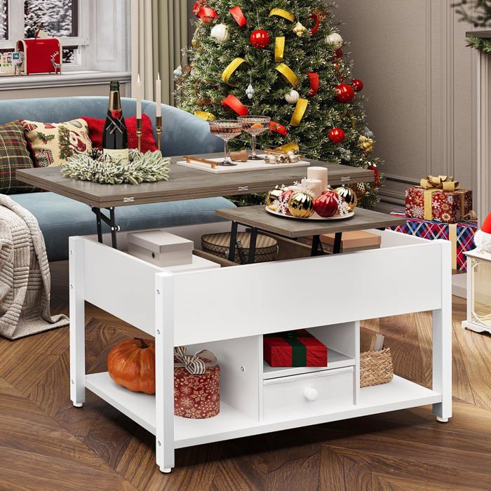 YITAHOME Lift Up Coffee Table with awers, Multifunctional 4 in 1 Lift ...
