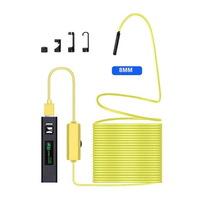 8 mm - 10m - jaune - Caméra Endoscope USB sans fil, 1200P HD, WiFi ...