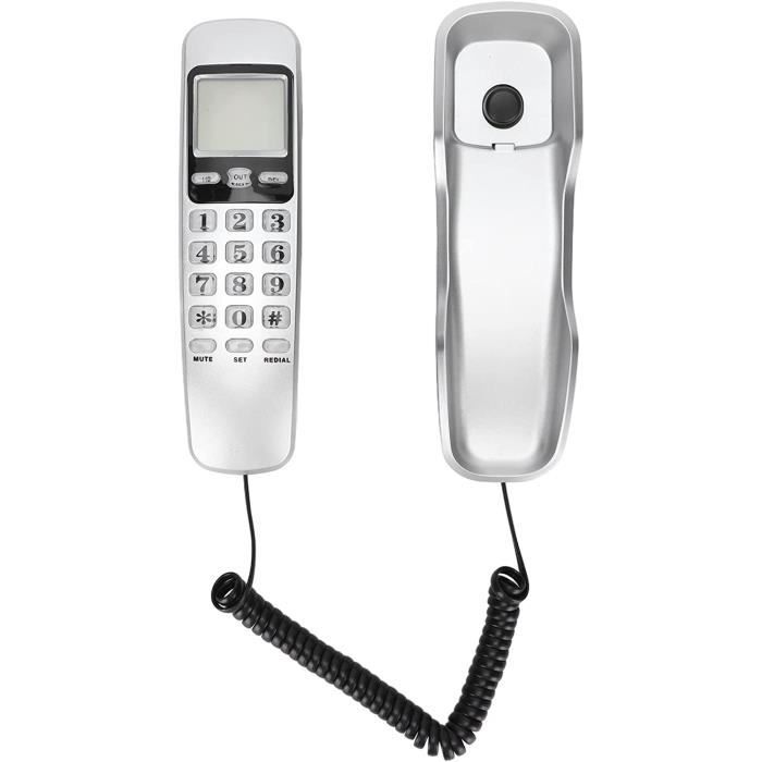 Téléphone Filaire Pour La Maison-Le Bureau-L'Entreprise, Téléphone Filaire Mural Avec Fonction ...