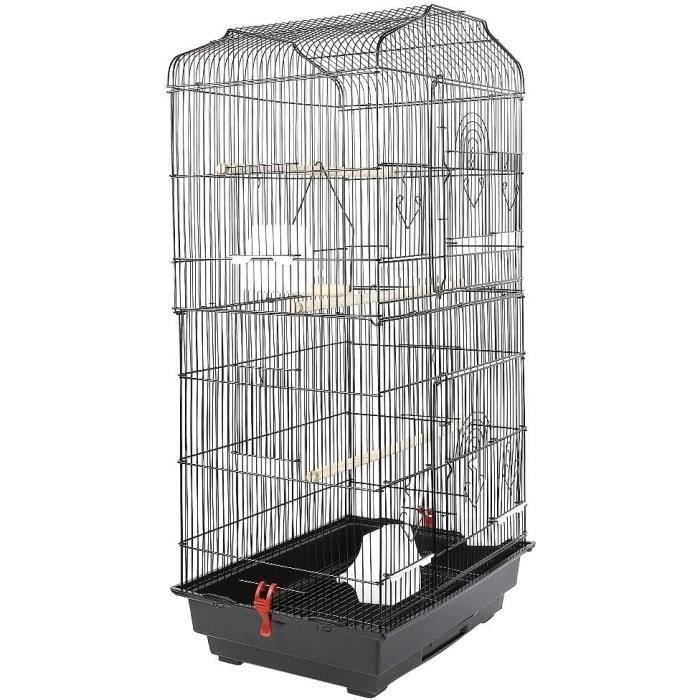 Volière Cage à Oiseaux sur roulettes Design Maison perchoirs Portes ...