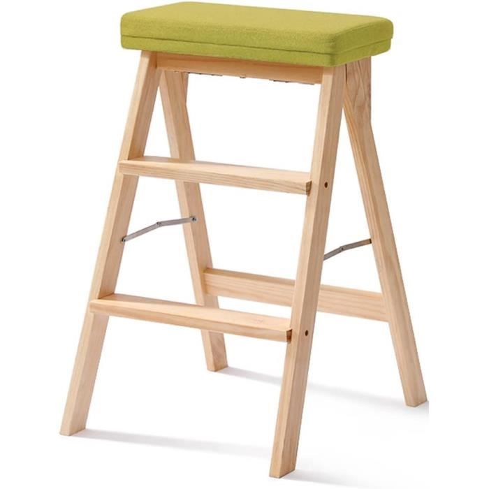 Escabeau escamotable d'escabeau-Tabourets se pliants escabeau en bois ...