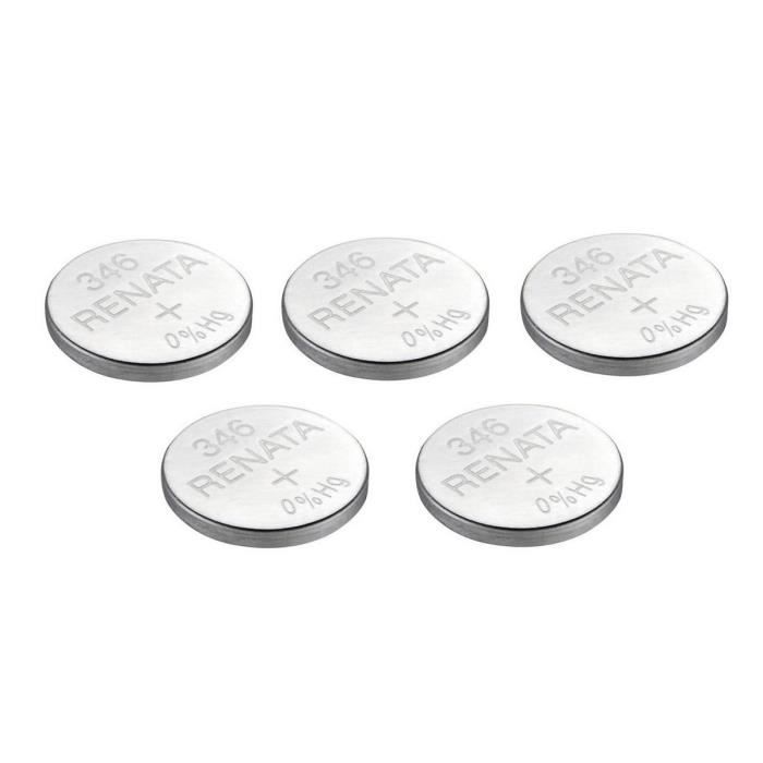 RENATA Lot de 5 Blisters de 1 Pile bouton oxyde argent X346 SR712SW ... RENATA Lot de 5 Blisters de 1 Pile bouton oxyde argent X346 SR712SW ...