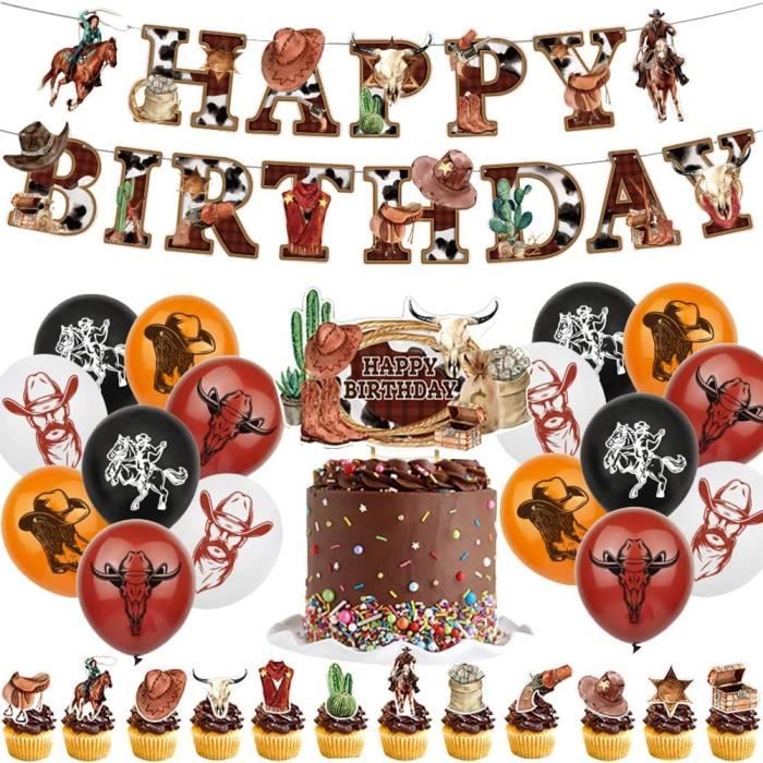 Cowboy Anniversaire Fête Décoration, 30 Pièces Décoration Anniversaire ...