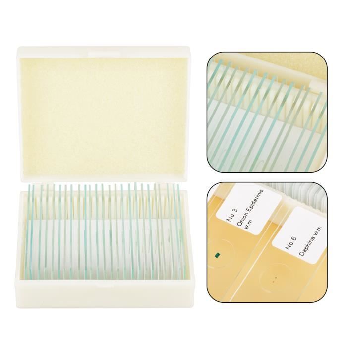Cikonielf 25pcs Lames de Microscope en Verre Préparées d'Échantillons ...