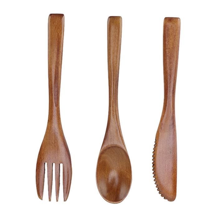 Cikonielf couverts à couteaux en bois 3 pièces couteau en bois ...