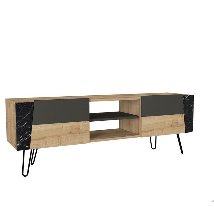 Meuble TV Tera Home - EMOB - Blanc - 150 cm - Salon - Contemporain ...