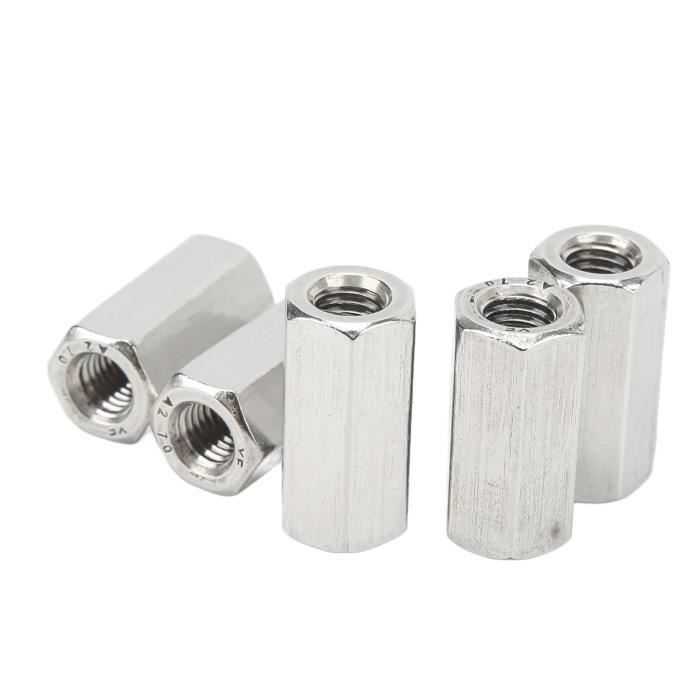 Fdit Écrou de connecteur M10 5PCS M10 Hex Accouplement Écrou En Acier Inoxydable Antirouille ...