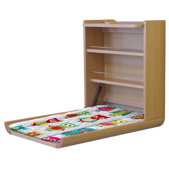 GEUTHER Table à Langer Murale Wanda Naturelle Matelas Chouette ...