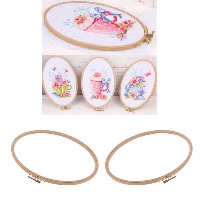 ARTISANAT 2 cerceaux ovales au point de croix - Cdiscount Beaux-Arts et ...