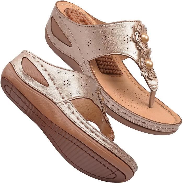 SANDALE - NU-PIEDS 2023 Femme Été Confort Rétro Compensé Slip on ...