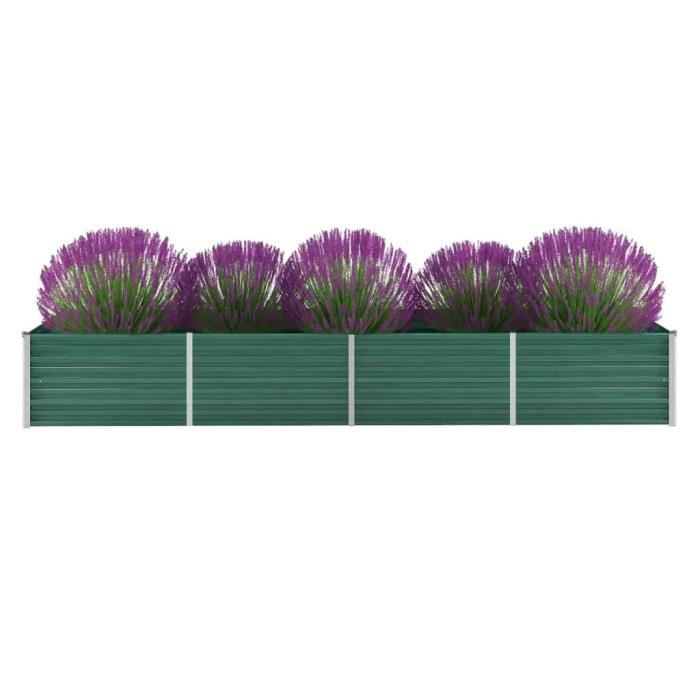 Parfait - TOP Lit surélevé de jardin Acier galvanisé 320x80x45 cm Vert ...