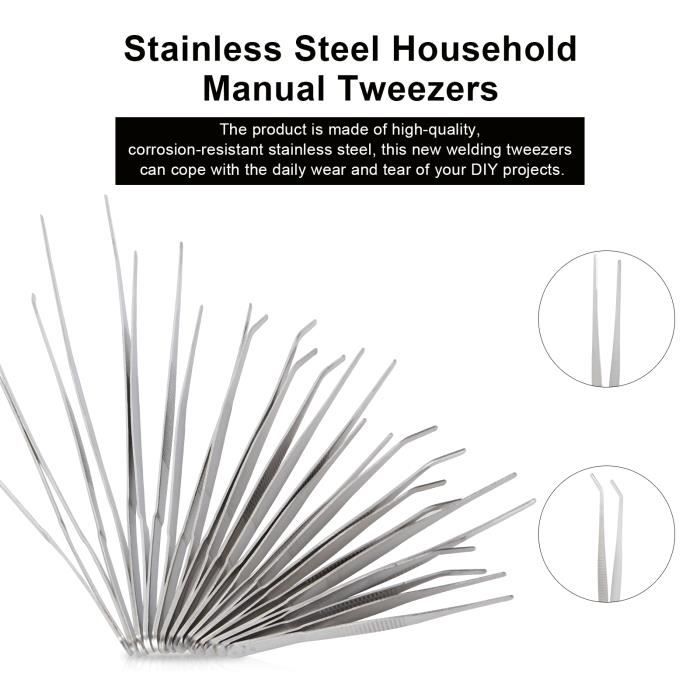 Pwshymi -Pince à épiler en acier inoxydable 14pcs Pince à piler Longue ...