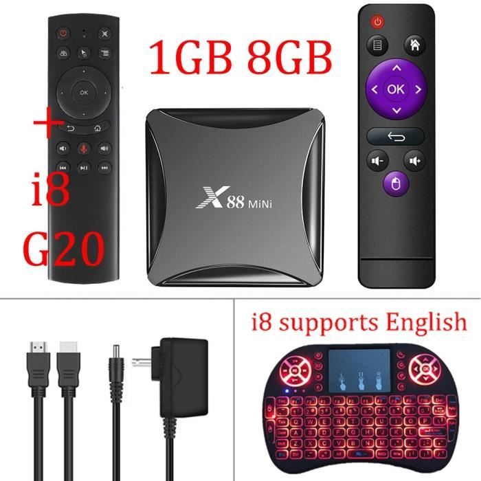 LEMFO-Boîtier Smart TV X88 Mini,Android 2.4,RK3228A,4K,100 Go-10.0 Mb-s,lecteur multimédia 2023 ...