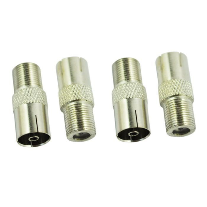 4 x Connecteur D'Antenne CATV TV FM Adaptateur Coaxial RF PAL Femelle ...