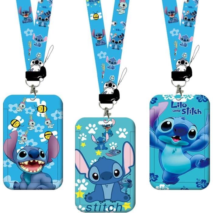 3 Set Lanière Li-lo Sti-tch avec Porte-Carte, Lanyard Sangle de Cou Li ...