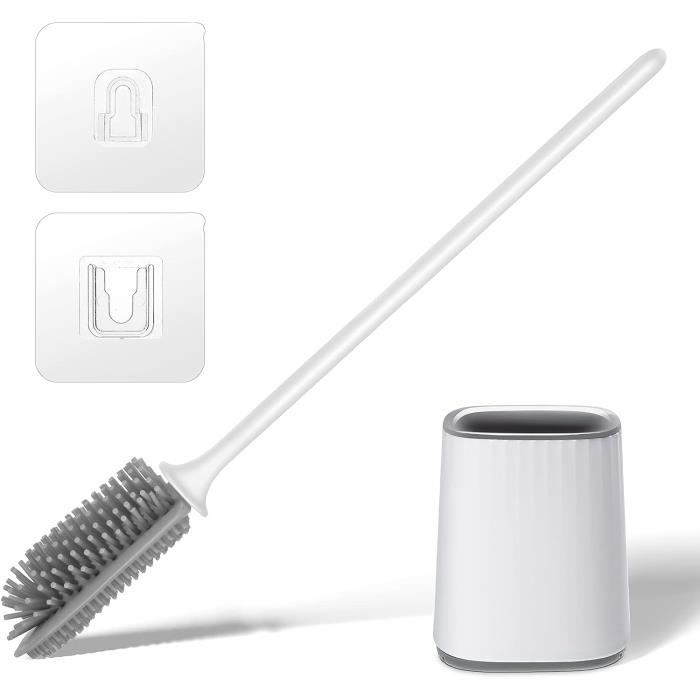 Brosse Wc En Silicone Souple Avec Support, Brosse Wc Avec Trois Courbes Et Kit De Séchage Rapide ...