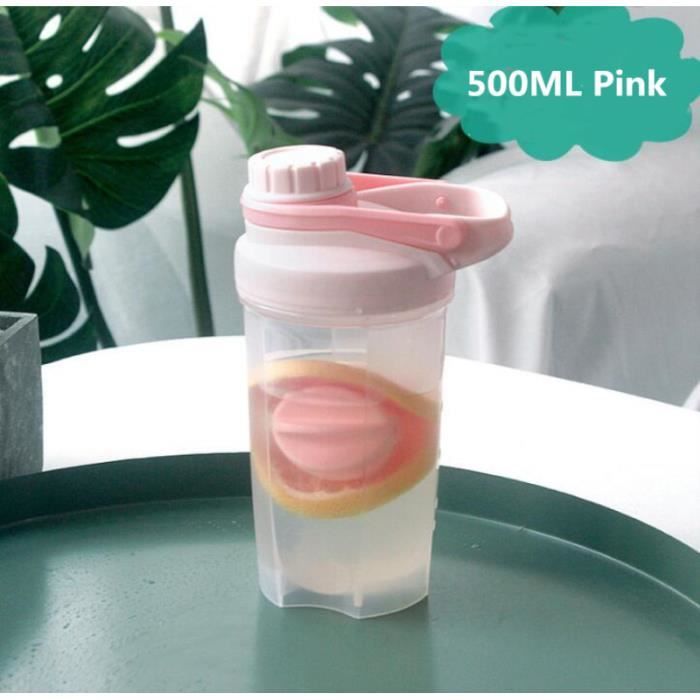 GOURDE - BIDON,500ML Pink--500-700 ML haute qualité Drinkware Sport étanche protéine Shaker ...