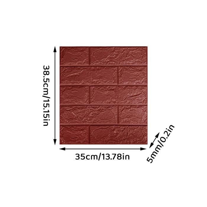 Stickers Muraux Brique 3D 10pcs 3538.5cm 3D Brique de Pierre Brique ...