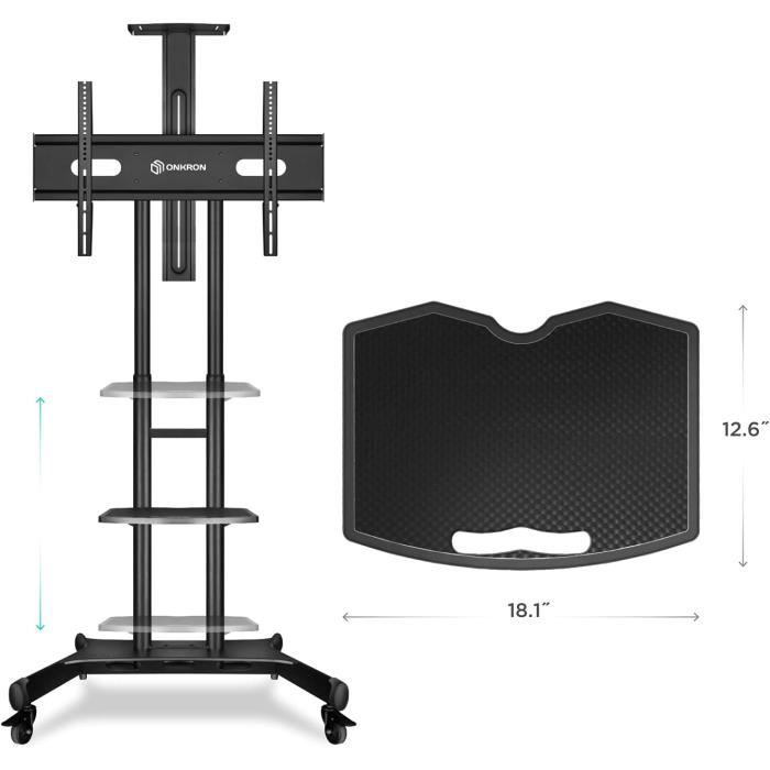 Support AV supplémentaire pour Support TV TS1881-BLK-WHT - Réglable en Hauteur - jusqu'à 4,5 kg ...