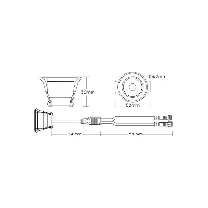 Mini Spot LED 3W Encastrable Étanche IP66 36° 42mm - Blanc Chaud 2700K ...