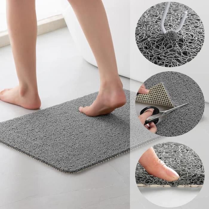 Tapis de Douche Antidérapant 80 x 80CM Tapis de Bain Doux avec Drain en ...