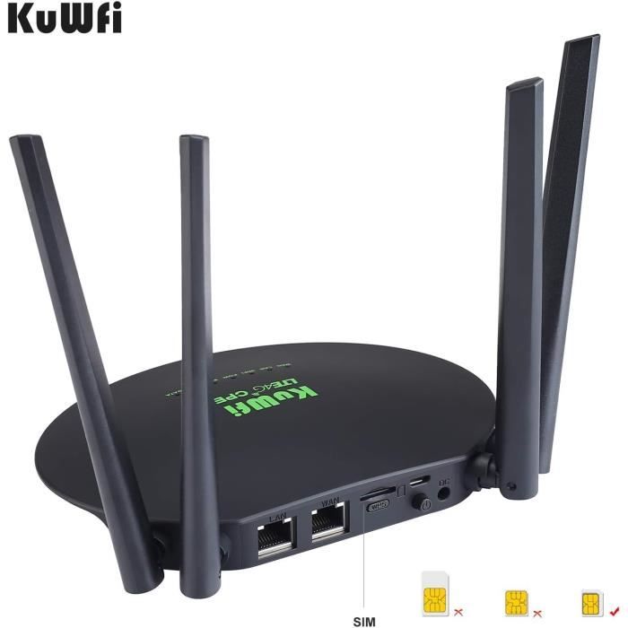 Routeur 4G,Routeur 4G Lte 150 Mbps,Box 4G Avec 4 Antennes Non Amovibles ...